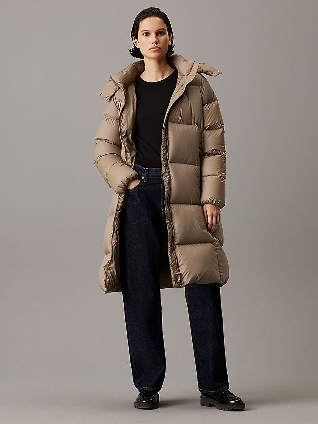 Kad n Down Puffer Mont Kahverengi J20J224109PAV Calvin Klein